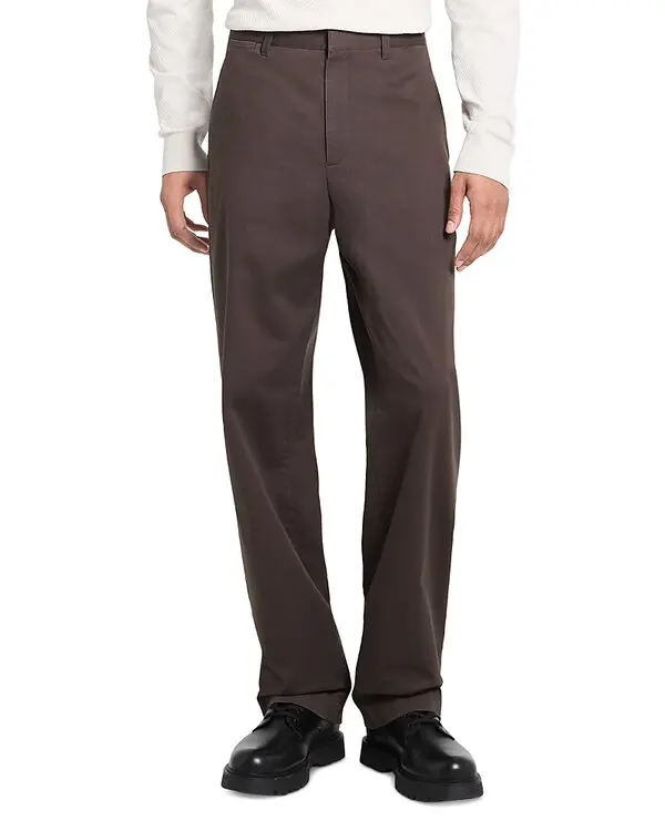 Theory Moonsoft Cotton Blend Straight Fit Chinos - Classic Brown