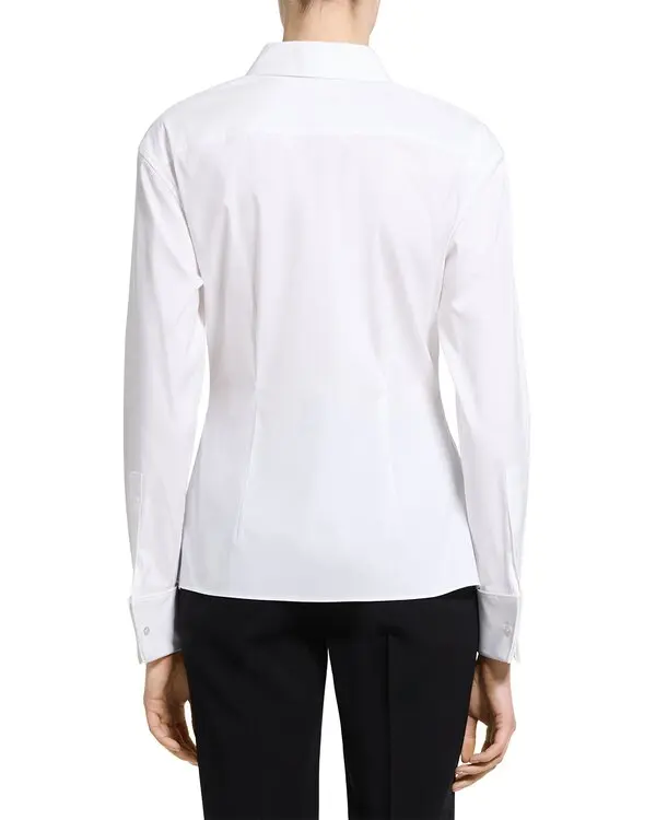 Theory Cutaway Collared Button Up Shirt - White