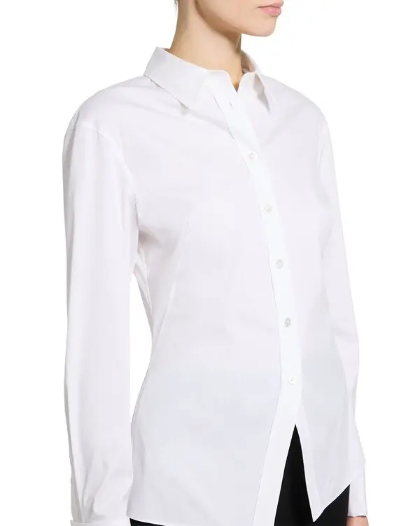 Theory Cutaway Collared Button Up Shirt - White