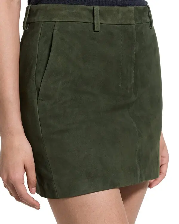 Theory Mini Leather Trouser Skirt