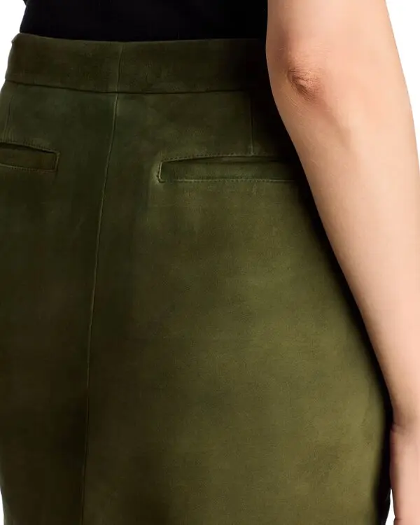 Theory Mini Leather Trouser Skirt - Ivy