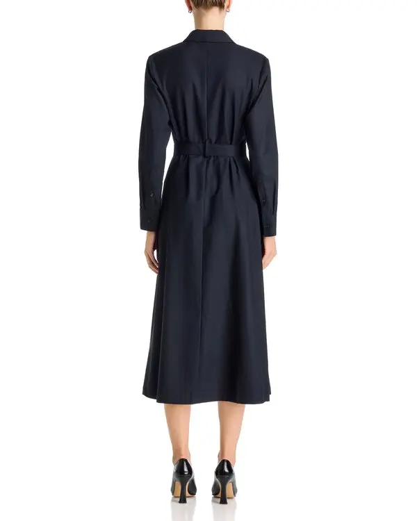 Theory Long Sleeve Belted Volume Drape Shirt Dress