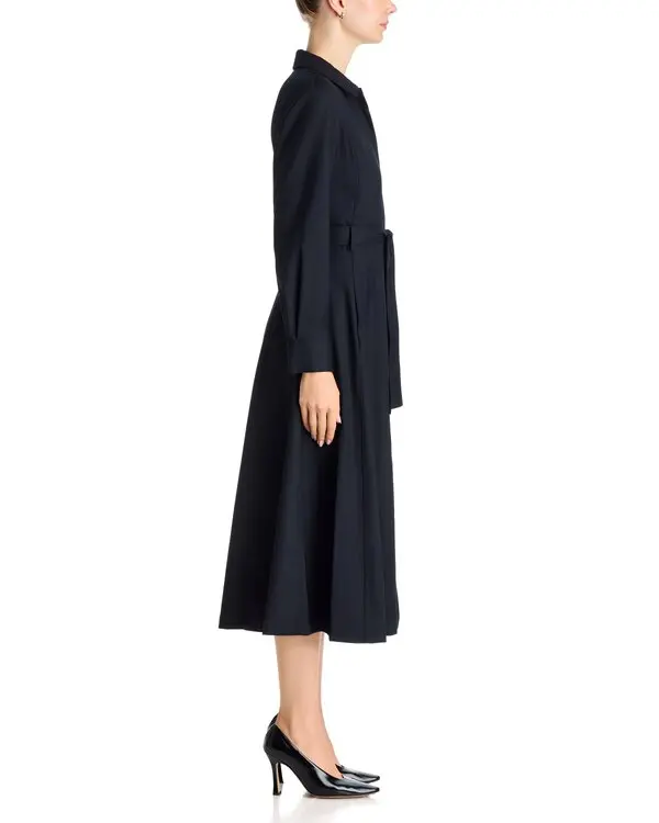 Theory Long Sleeve Belted Volume Drape Shirt Dress