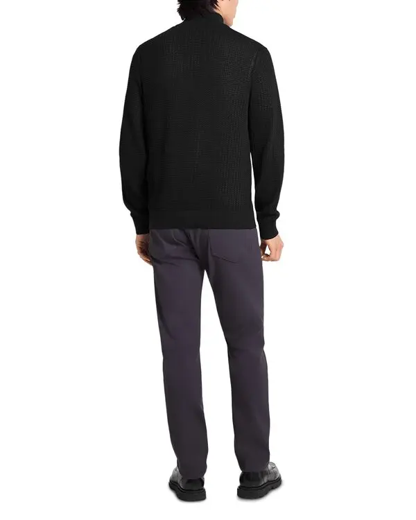 Theory Walton Cotton Quarter Zip Sweater - Black