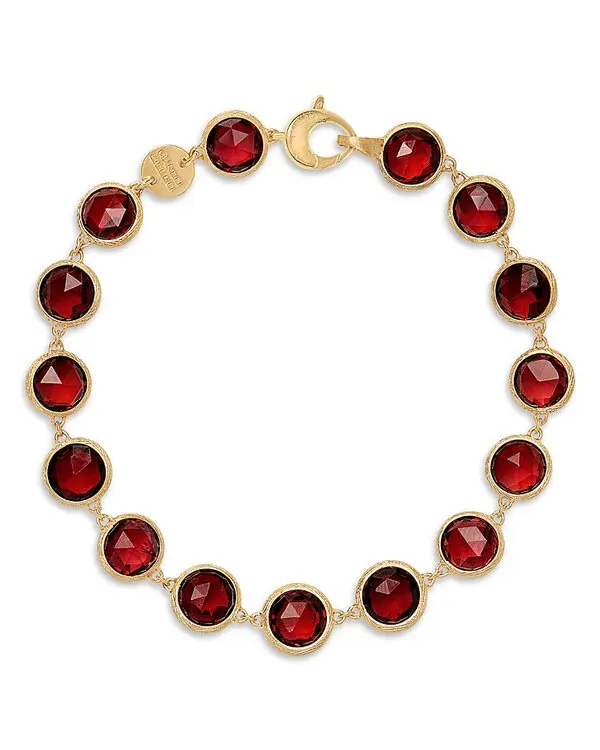 Marco Bicego 18k Yellow Gold Gemstone Bezel Link Bracelet - Garnet/gold