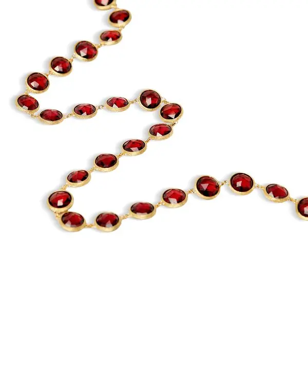 Marco Bicego 18k Yellow Gold And Gemstone Bezel Link Collar Necklace, 15.5 - Garnet/gold