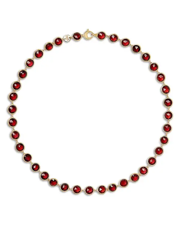 Marco Bicego 18k Yellow Gold And Gemstone Bezel Link Collar Necklace - Garnet/gold
