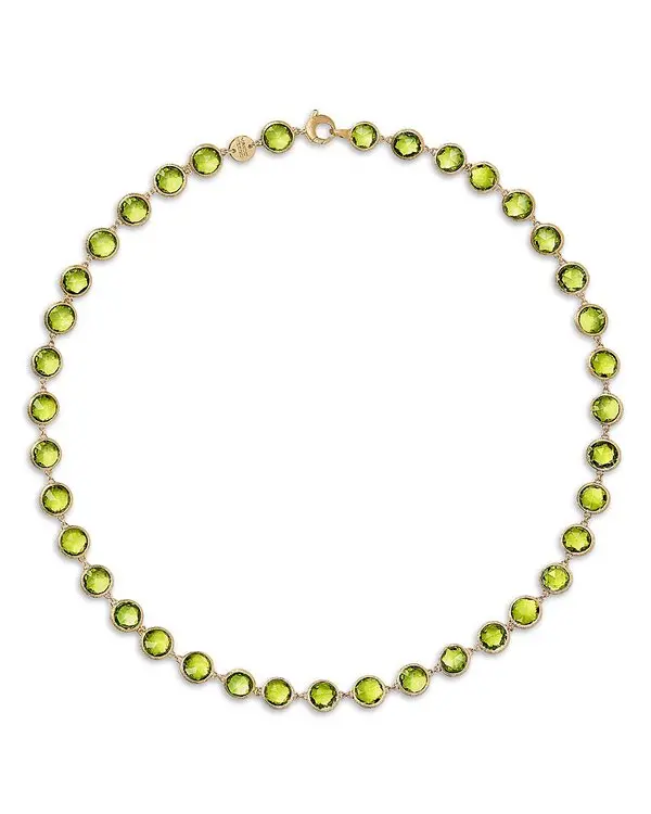 Marco Bicego 18k Yellow Gold Peridot Bezel Link Collar Necklace, 15.5