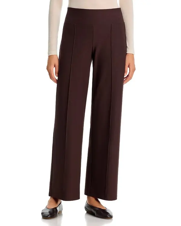 Eileen Fisher High Rise Wide Leg Trousers - Coffee