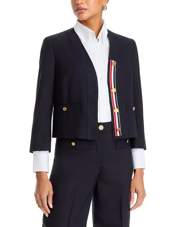 Thom Browne Wool V Neck Cardigan Jacket
