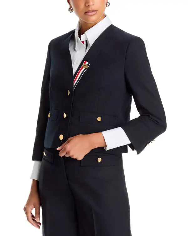 Thom Browne Wool V Neck Cardigan Jacket