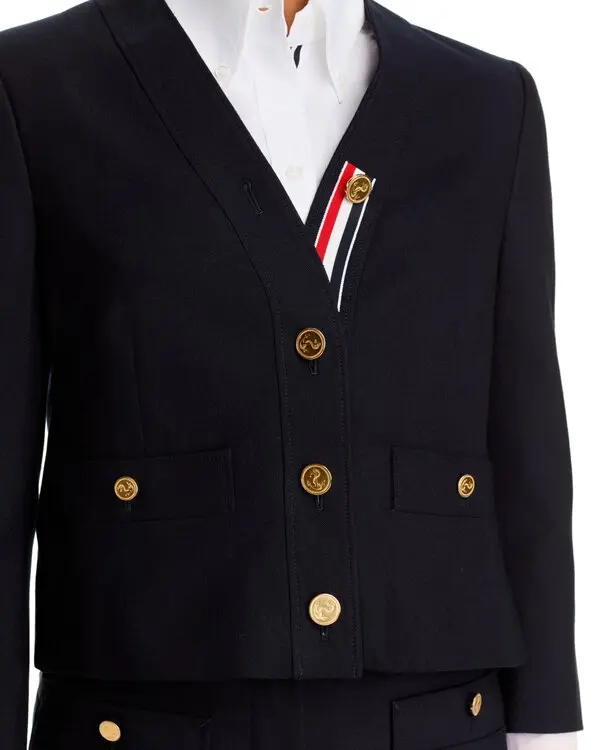 Thom Browne Wool V Neck Cardigan Jacket