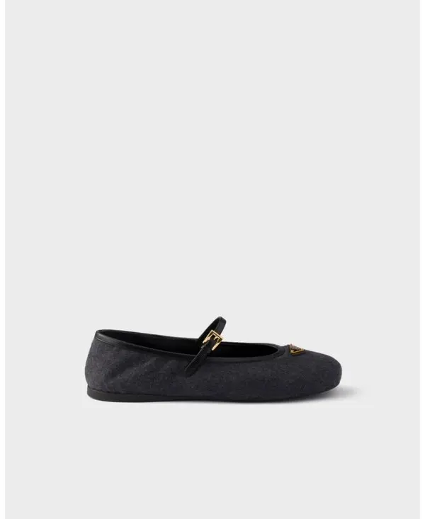 Prada Fabric Ballerinas - Grey