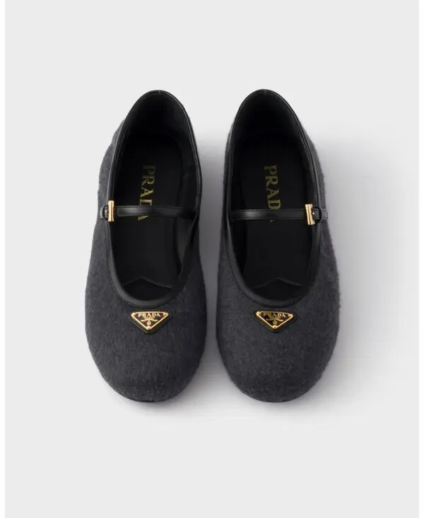 Prada Fabric Ballerinas - Grey