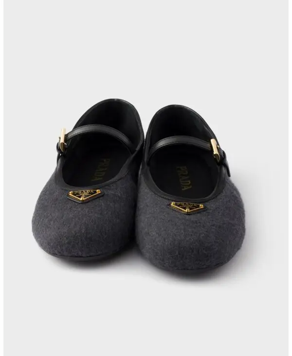 Prada Fabric Ballerinas - Grey