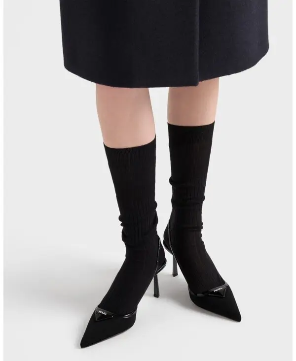 Prada Fabric Slingback Pumps - Black