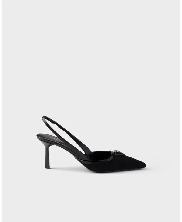 Prada Fabric Slingback Pumps - Black