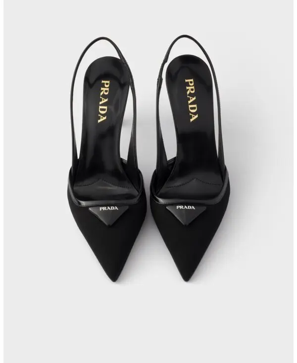 Prada Fabric Slingback Pumps - Black