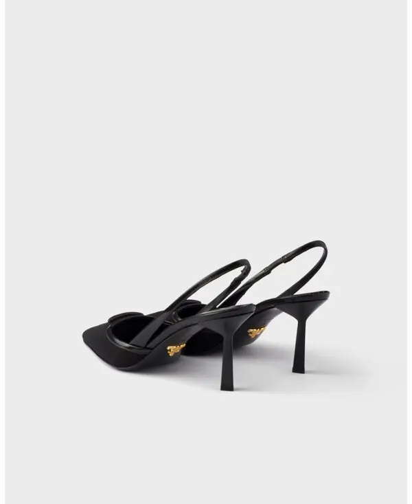 Prada Fabric Slingback Pumps - Black