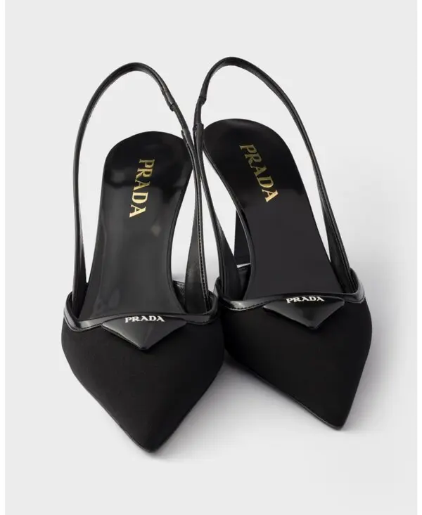 Prada Fabric Slingback Pumps - Black
