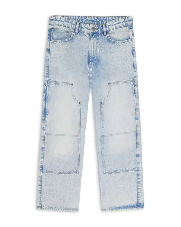Off-White Cotton Diagonal Graphic Carpenter Jeans