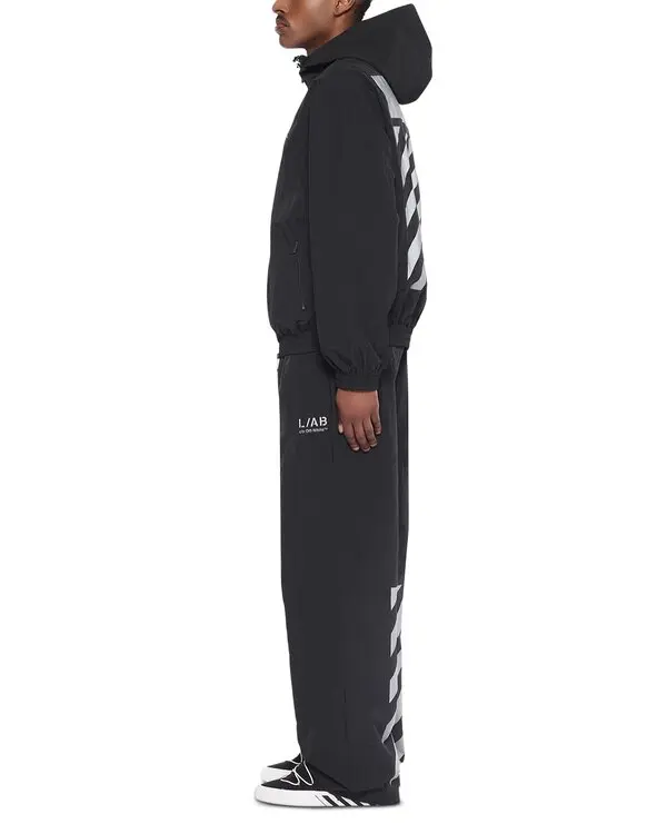 Off-White Relaxed Fit Reflective Diagonal Graphic Logo Track Pants
