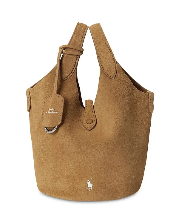 Polo Ralph Lauren Polo Play Small Suede Tote Bag - Brown