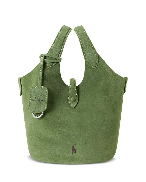 Polo Ralph Lauren Small Suede Tote Bag - Dark Green