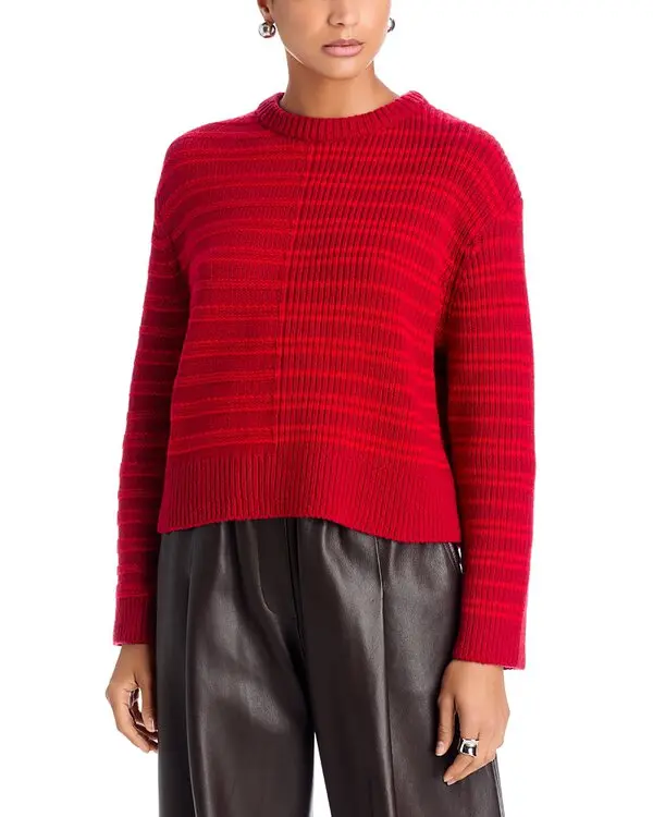 Proenza Schouler White Label Pandora Striped Long Sleeve Sweater - Red