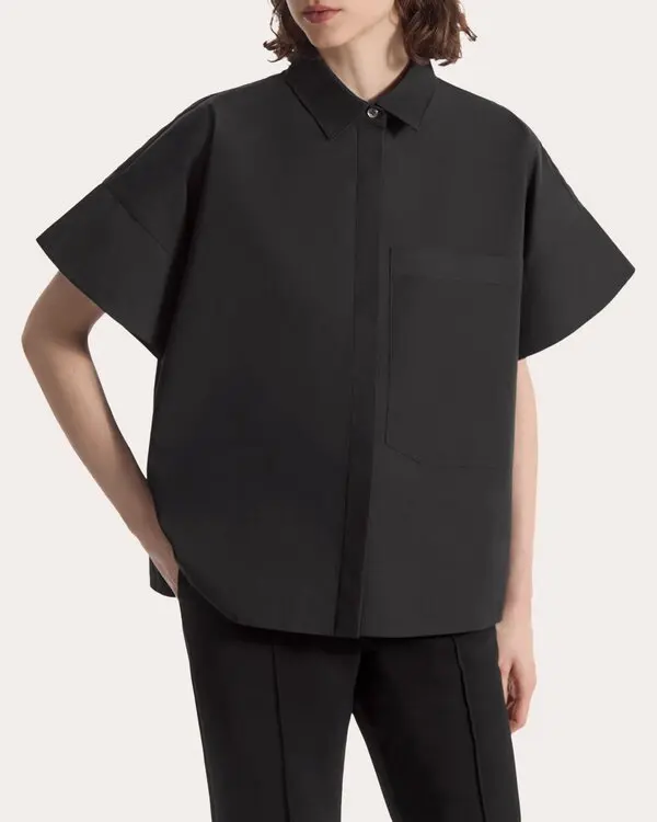 Co Tton Poplin Boxy Short-sleeve Shirt