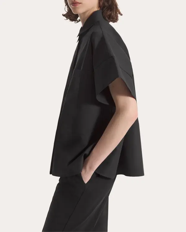 Co Tton Poplin Boxy Short-sleeve Shirt