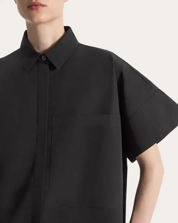 Co Tton Poplin Boxy Short-sleeve Shirt