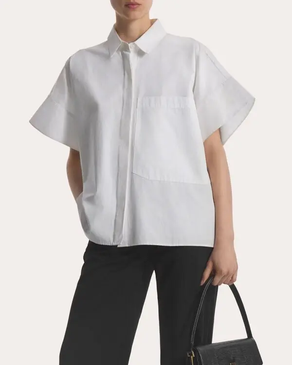 Co Tton Poplin Boxy Short-sleeve Shirt