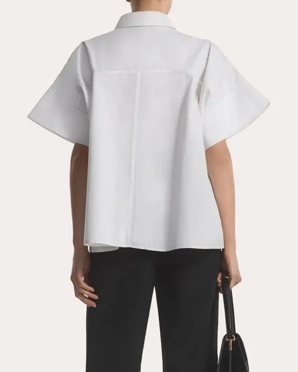 Co Tton Poplin Boxy Short-sleeve Shirt