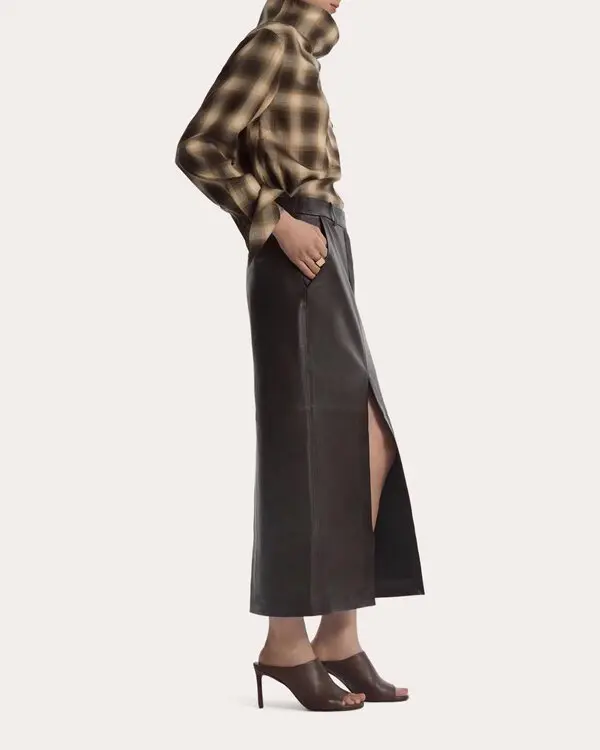 Co Plaid Asymmetric Drape Workwear Shirt