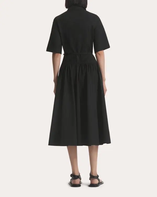 Co Tton Poplin Belted Shirt Dress