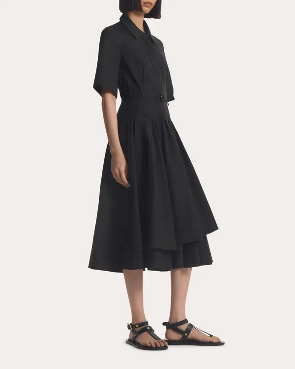 Co Tton Poplin Belted Shirt Dress