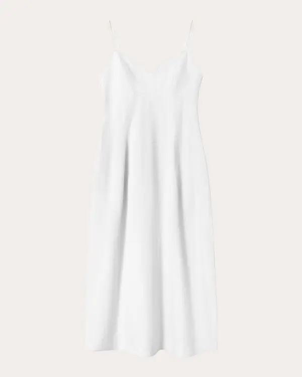 Co Tton Poplin Bustier Midi Dress - White