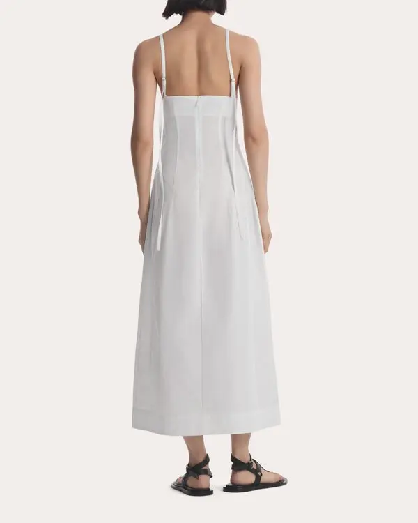 Co Tton Poplin Bustier Midi Dress