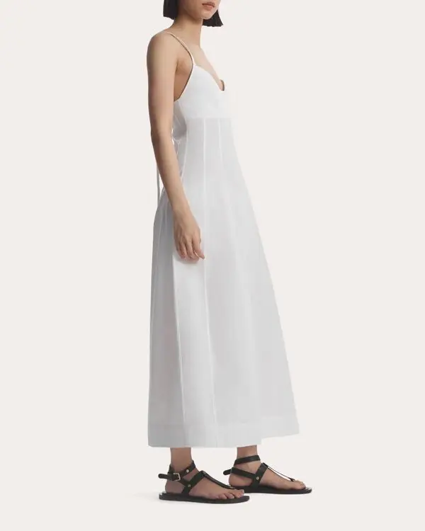 Co Tton Poplin Bustier Midi Dress
