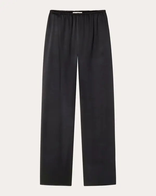 Co Silk Straight-leg Pull-on Pants - Black