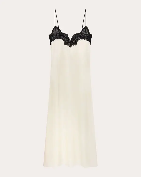 Co Silk Lace-trim Bias Slip Dress