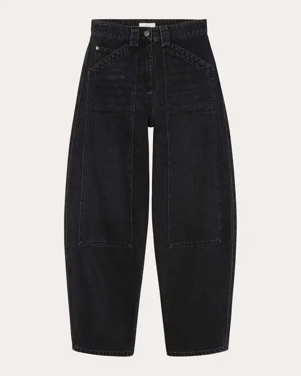 Co Patch Pocket Barrel Jeans - Black