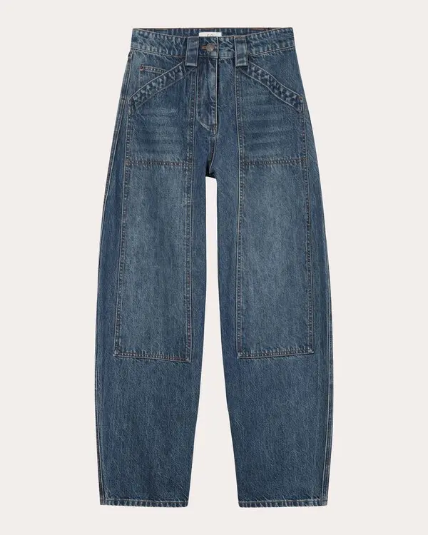 Co Patch Pocket Barrel Jeans - Blue