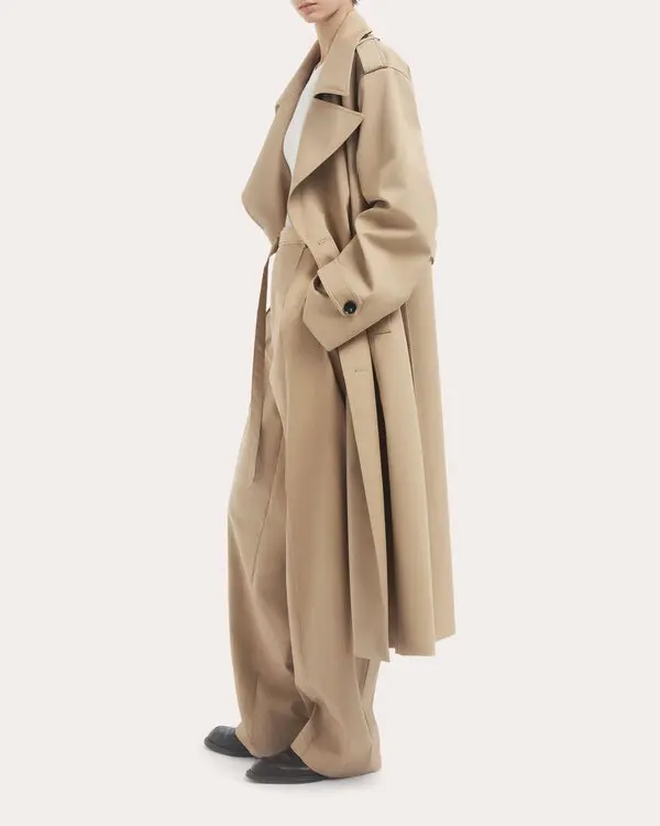 Co Tton Twill Oversized Trench