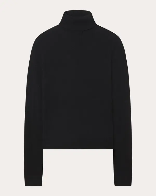 Co Fine Cashmere Slim Turtleneck - Black