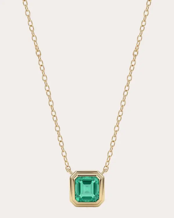 Goshwara Emerald G-one Bezel Pendant Necklace