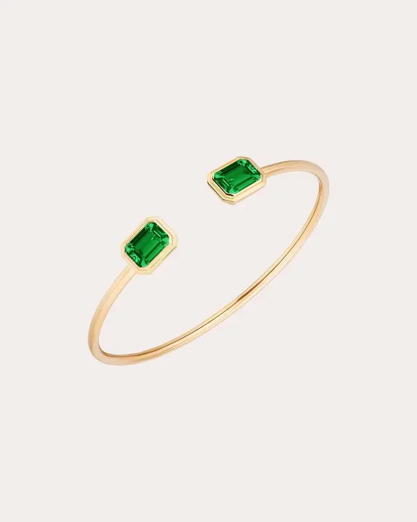 Goshwara Emerald G-one Round Tube Cuff Bracelet - Green
