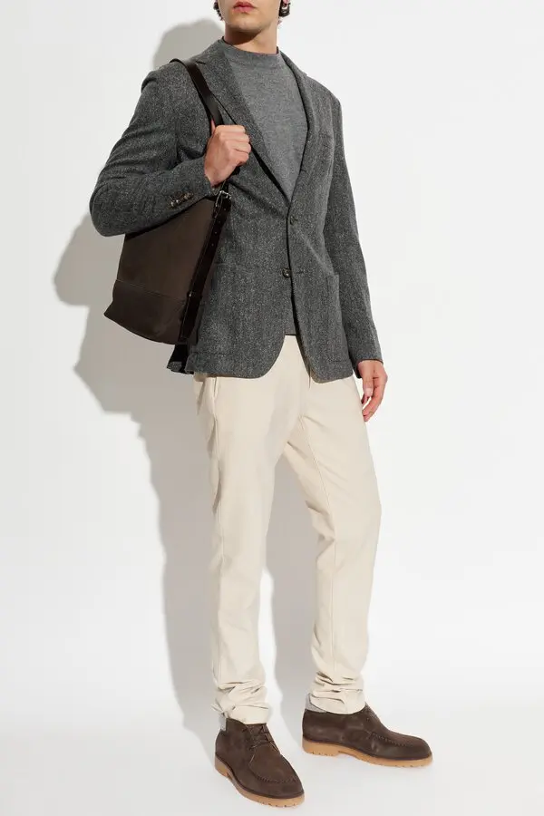 Eleventy Herringbone Patterned Blazer