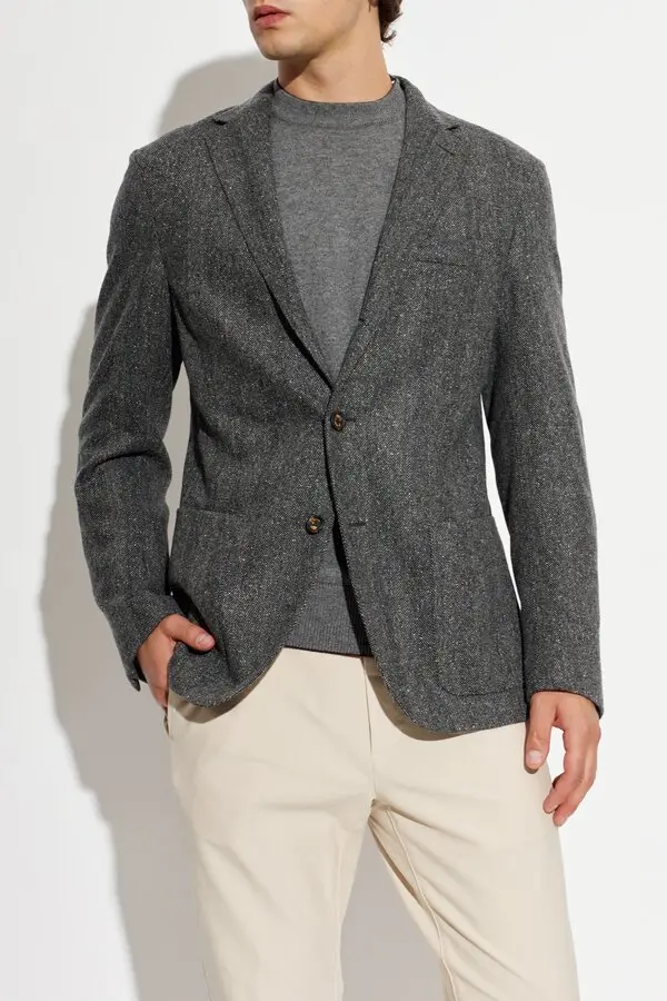 Eleventy Herringbone Patterned Blazer
